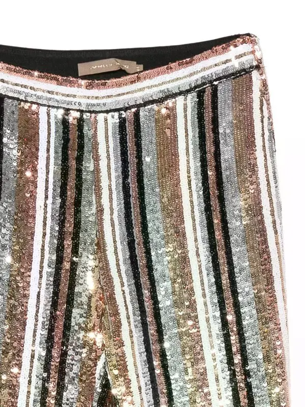 SIMONA CORSELLINI Sequin-embellished Striped Trousers