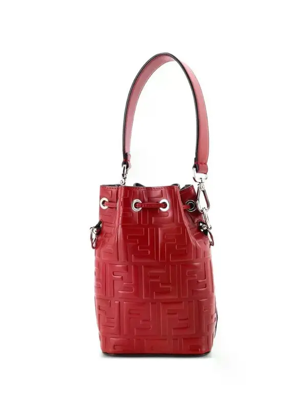 Fendi Mon Tresor Zucca Embossed Leather Mini Bucket Bag