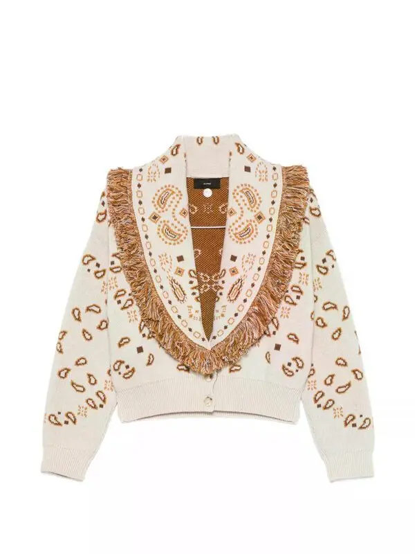 Alanui Paisley-pattern Fringed Jacket - Neutrals