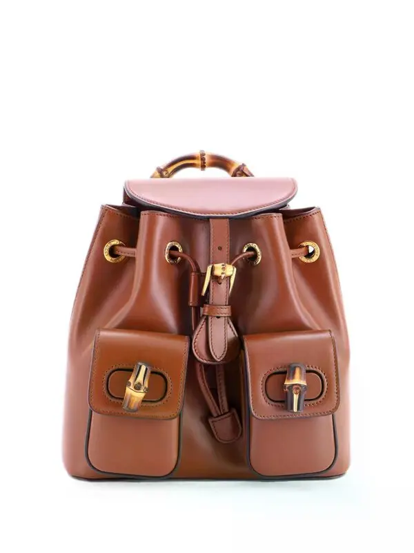 Gucci Bamboo Leather Small Backpack - Brown