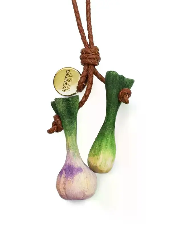 Ruslan Baginskiy Garlic Bag Charm With Braided Strap - Brown