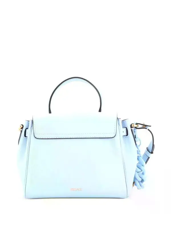 Versace La Medusa Top Handle Leather Small Satchel Bag - Blue