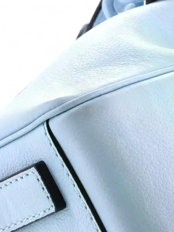 Versace La Medusa Top Handle Leather Small Satchel Bag - Blue