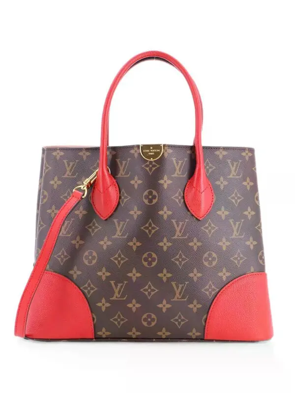 LOUIS VUITTON Flandrin Monogram Canvas And Leather Tote Bag - Red