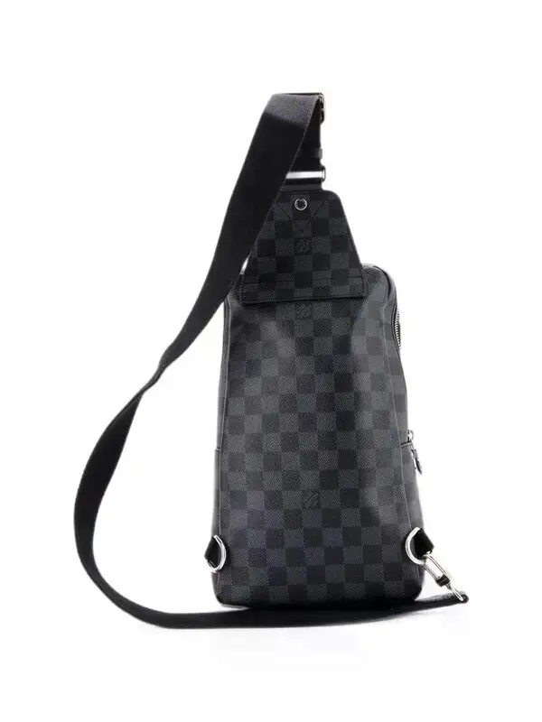 LOUIS VUITTON Avenue Sling Bag Limited Edition Renaissance Map Damier Graphite Crossbody Bag - Black