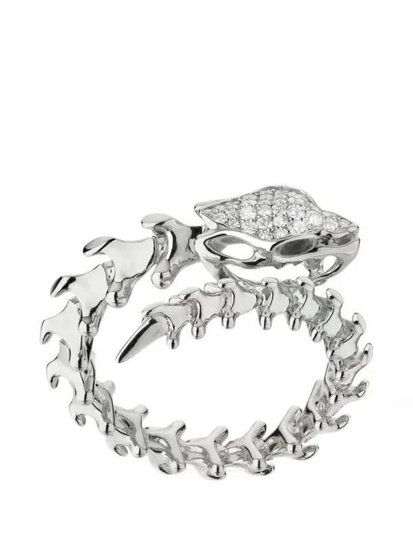 SHAUN LEANE Serpent's Trace Diamond Wrap Ring - Silver
