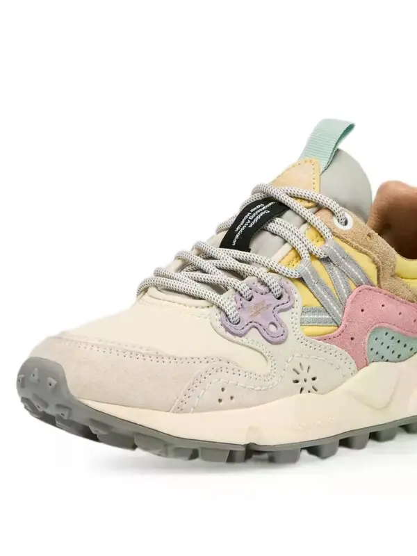 FLOWER MOUNTAIN Yamano 3 Calf Suede-panel Sneakers - Neutrals