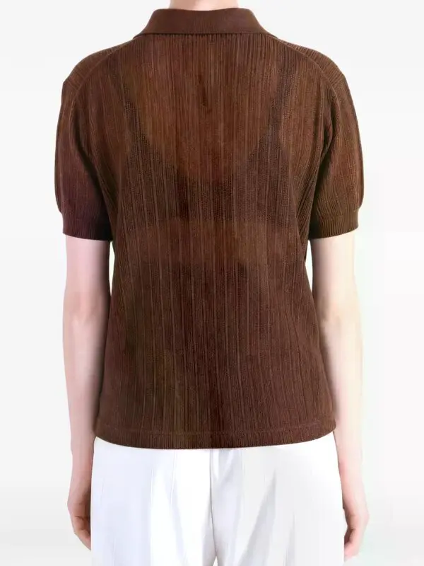 Miu Miu Pointelle-knit Polo Shirt