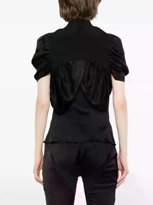 Ottolinger Gathered Sleeve Top With Contrast Trim
