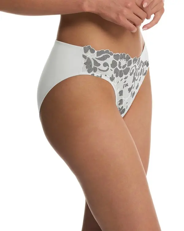 Natori Peony Lace Trim Bikini - White/ Black