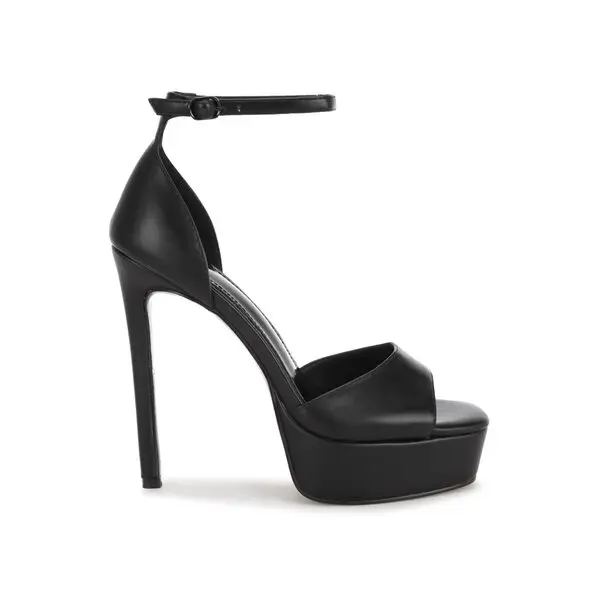 RAG & CO Marshis Towering Platform Heel Sandals In Smooth By - Black