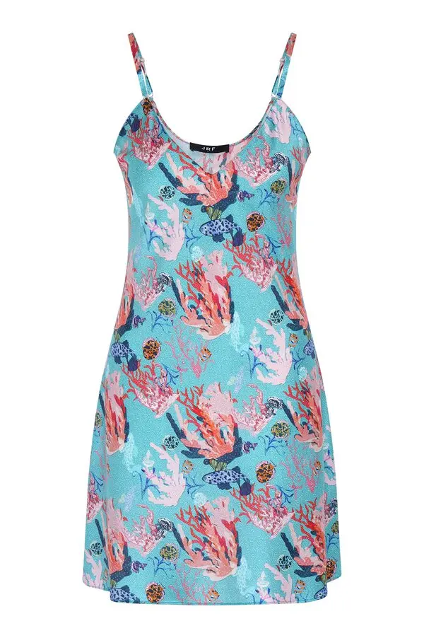 JESSICA RUSSELL FLINT Short Slip Underwater Coral Print - Green