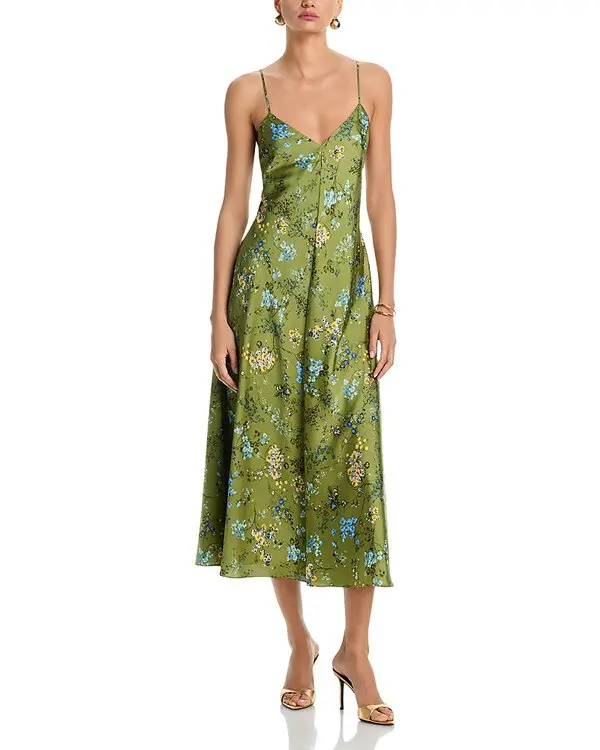 Cinq À Sept Windswept Floral Orien Dress - Iguana Multi