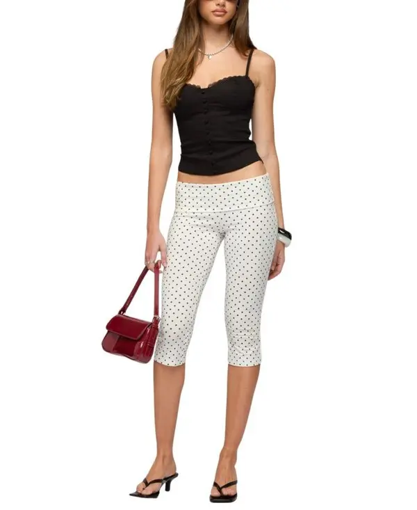 EDIKTED Helenna Button Front Lace Up Top
