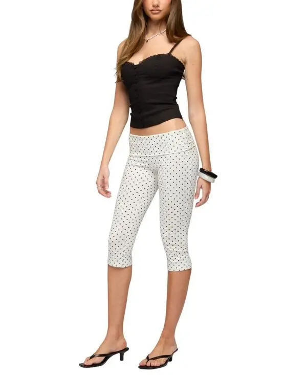 EDIKTED Helenna Button Front Lace Up Top