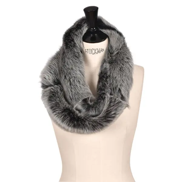 OWEN BARRY Toscana Sheepskin Ebony Briza Infinity Scarf - Black