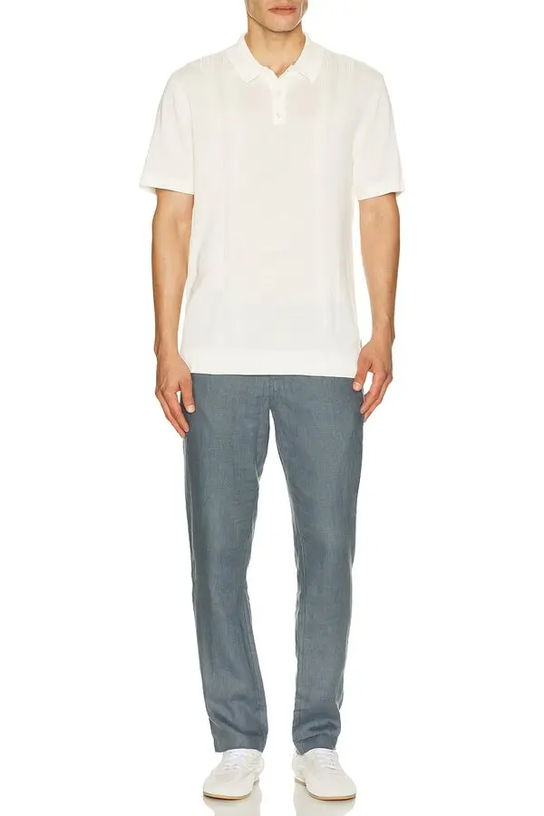 Onia Silk Ribbed Knit Polo Shirt - Ivory