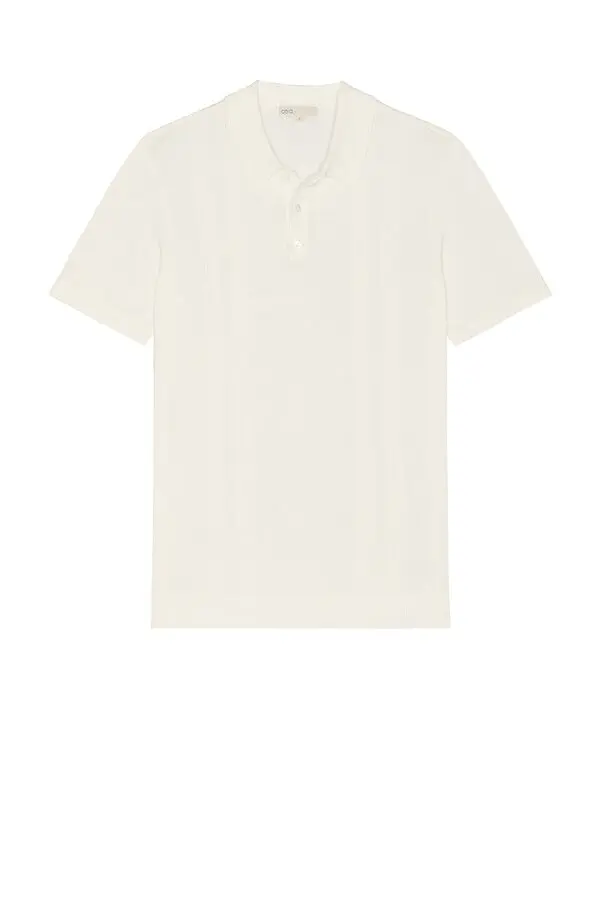 Onia Silk Ribbed Knit Polo Shirt - Ivory