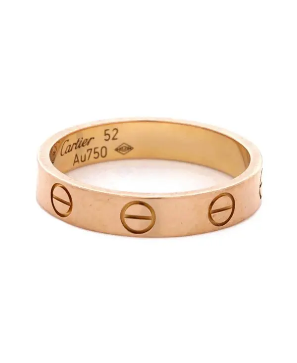 CARTIER Love Wedding Band Ring 18k Rose Gold