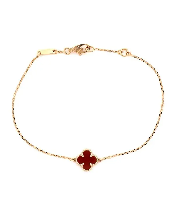 VAN CLEEF & ARPELS Sweet Alhambra Bracelet 18k Rose Gold And Carnelian - Pink