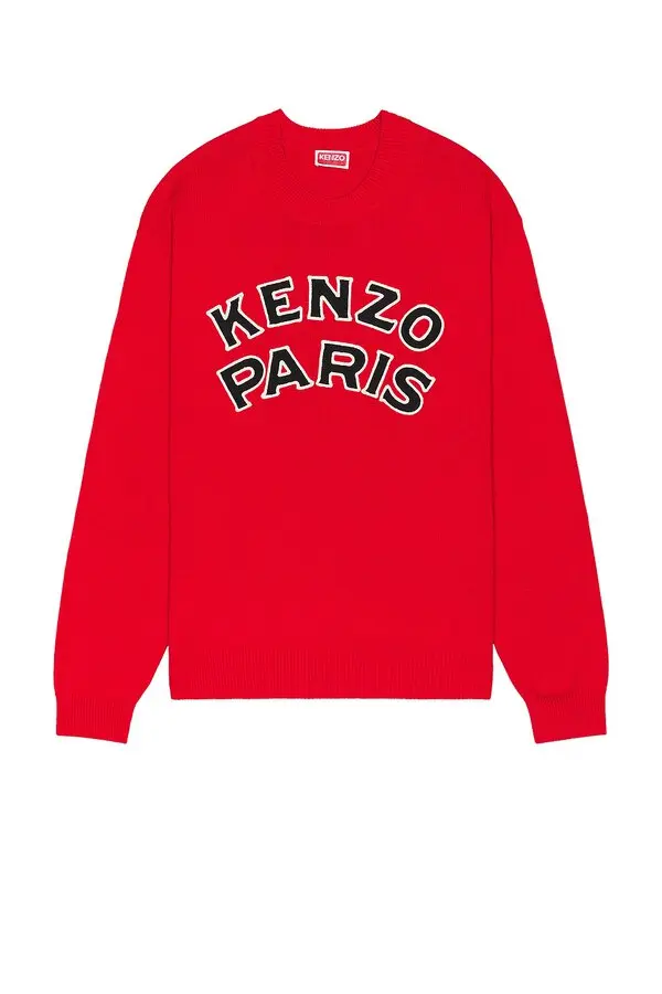 Kenzo Emblem Jumper In Red - Cherry