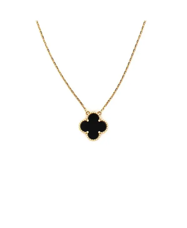 VAN CLEEF & ARPELS Vintage Alhambra Pendant Necklace 18k And Onyx, 16.5 - Gold