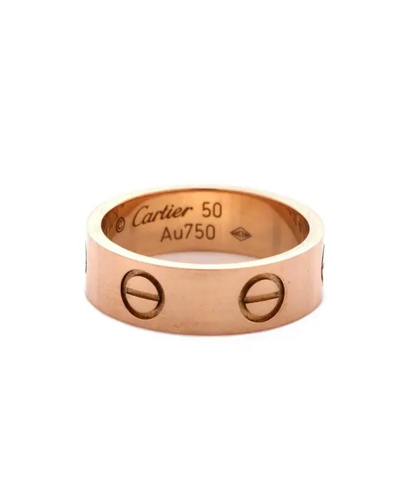 CARTIER Love Band Ring 18k Rose Gold