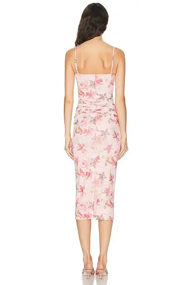 PatBO Orchid Bloom Chiffon Midi Dress