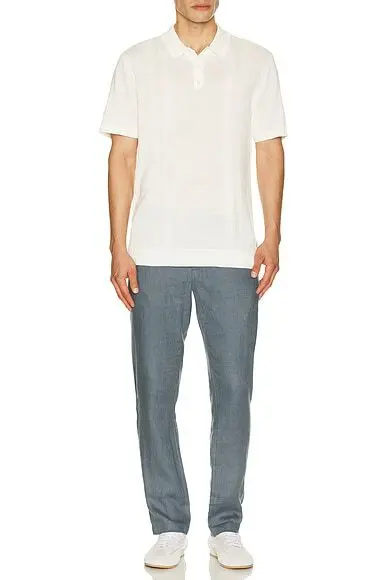 Onia Silk Ribbed Knit Polo Shirt - Ivory