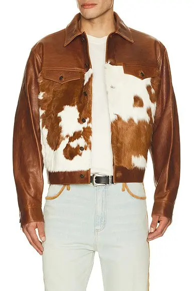 AUSTIN POST Leather Trucker Jacket - Cowhide
