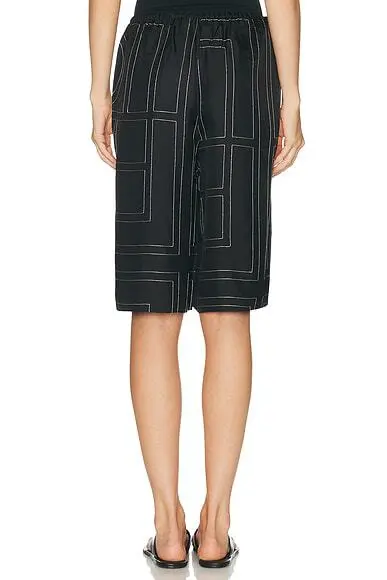TOTEME Monogram Silk Culotte Short - Black