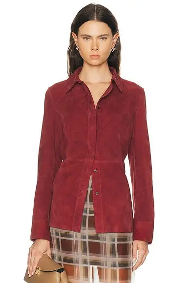 FRAME Suede Shirt - Garnet