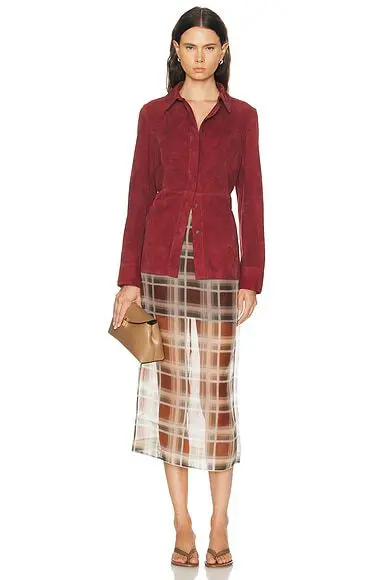 FRAME Suede Shirt - Garnet