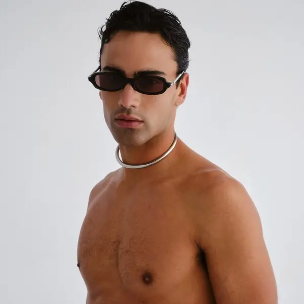 Le Specs Lichtblick Oval Sunglasses With Mechanical Temples