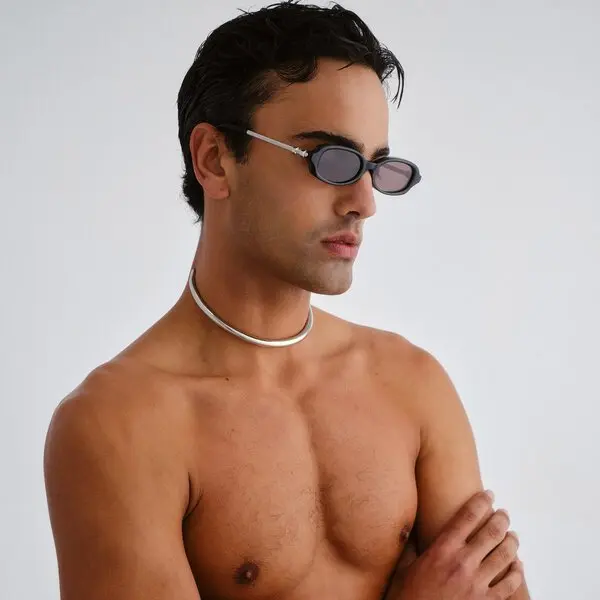 Le Specs Lichtblick Oval Sunglasses With Mechanical Temples