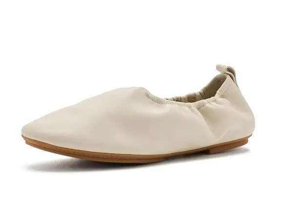 Fitflop Delicato Poise Leather Ballerinas Flat Dress Shoes - Beige