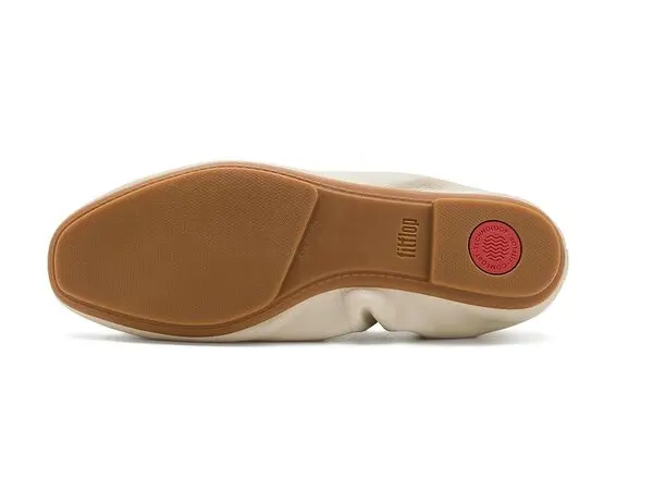 Fitflop Delicato Poise Leather Ballerinas Flat Dress Shoes - Beige