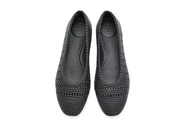 Fitflop Delicato Woven Ballerinas Flat Shoes - Black