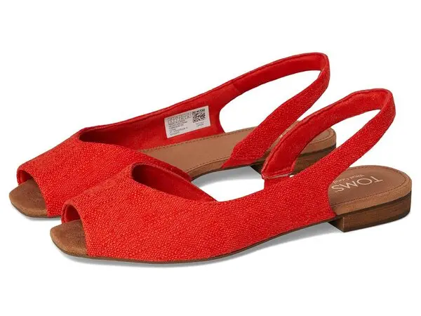 Toms Briella Slingback Flat Shoes - Flame