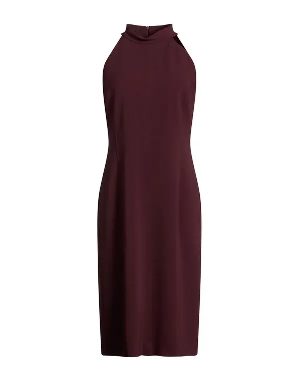 KAOS Midi Dress Burgundy Size Polyester, Elastane