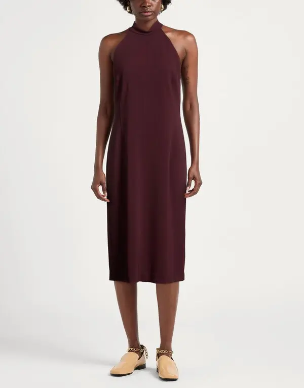 KAOS Midi Dress Burgundy Size Polyester, Elastane