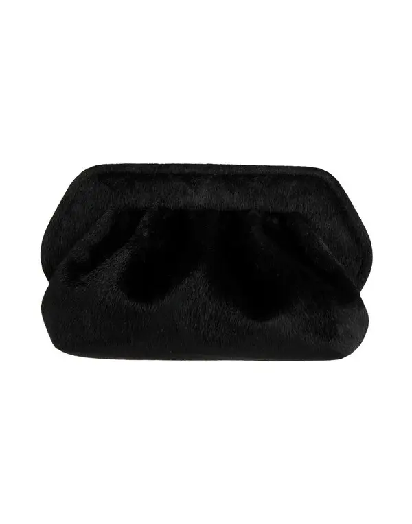THEMOIRE Brushed-felt Gathered Large Clutch With Adjustable Shoulder Strap