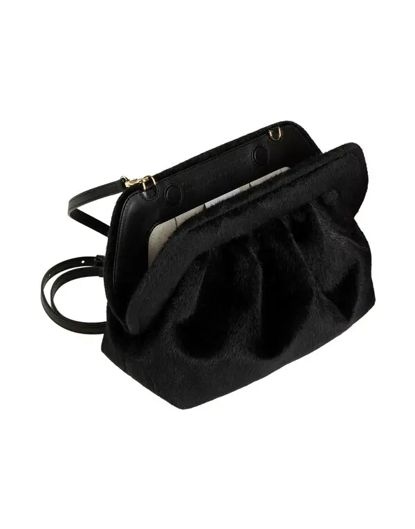 THEMOIRE Brushed-felt Gathered Large Clutch With Adjustable Shoulder Strap