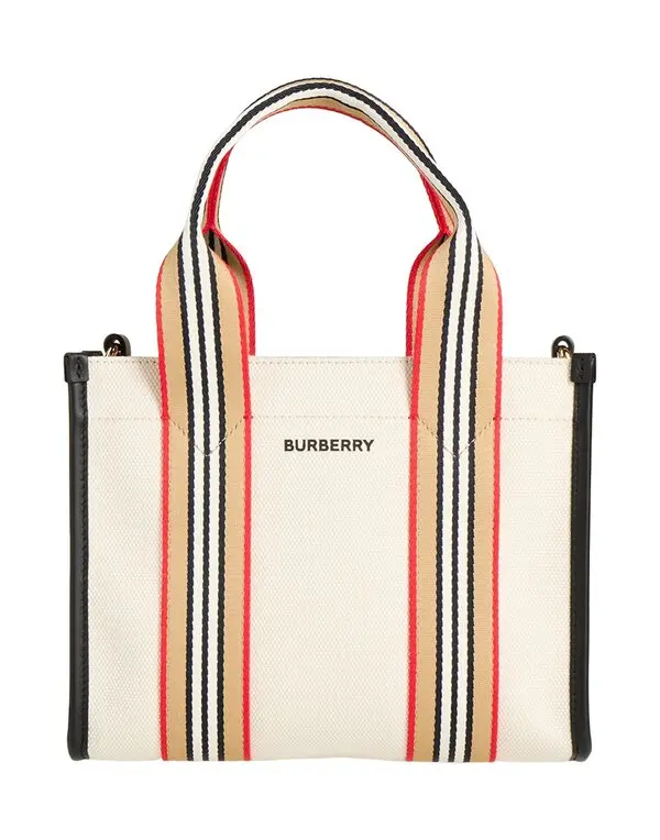 Burberry Canvas And Calfskin Tote Bag