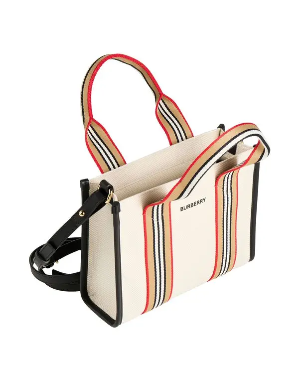 Burberry Canvas And Calfskin Tote Bag