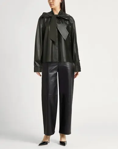 Fabiana Filippi Leather Shirt With Bow Detail