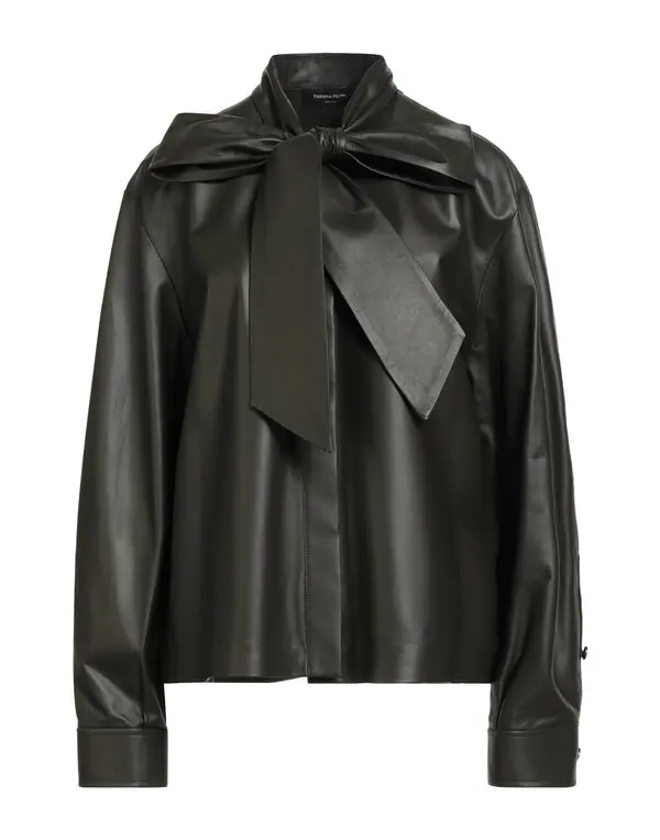Fabiana Filippi Leather Shirt With Bow Detail