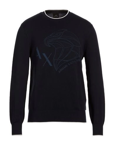 Armani Exchange Cotton Sweater With Embroidered Logo - Midnight Blue