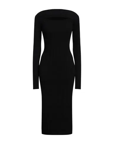 ANINE BING Midi Dress Size Cotton, Elastane - Black