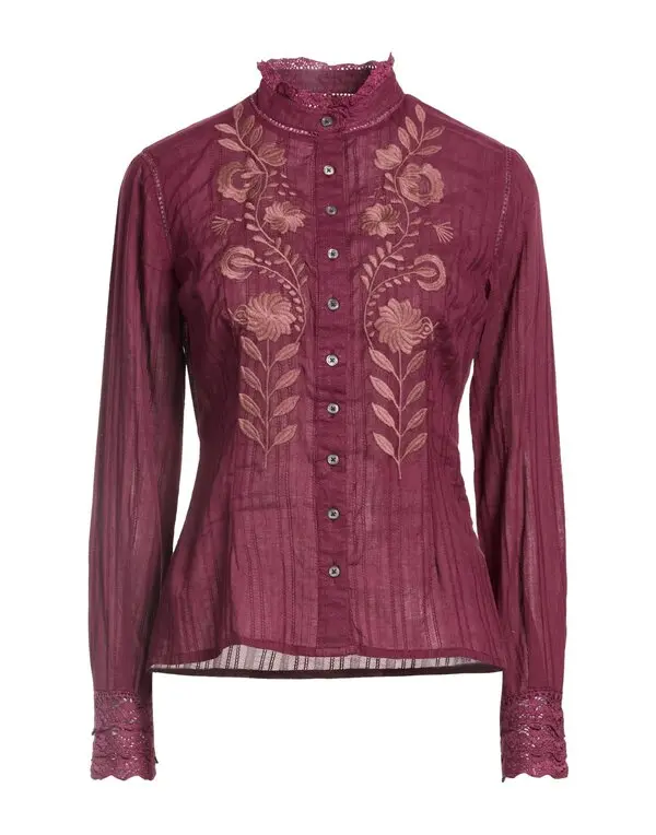 Antik Batik Embroidered Cotton Shirt - Red